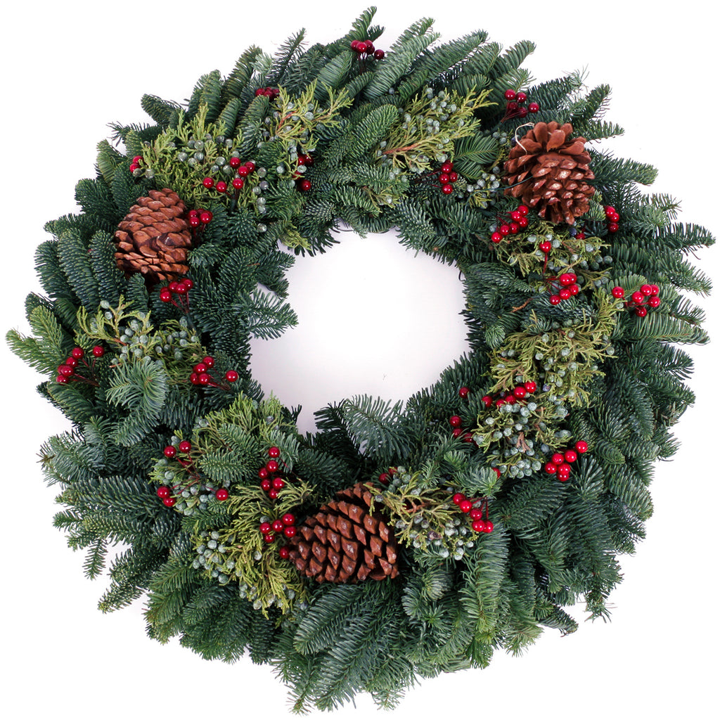 Live Fresh Cut Northwest Berry Christmas Wreath 24 Plantcetera